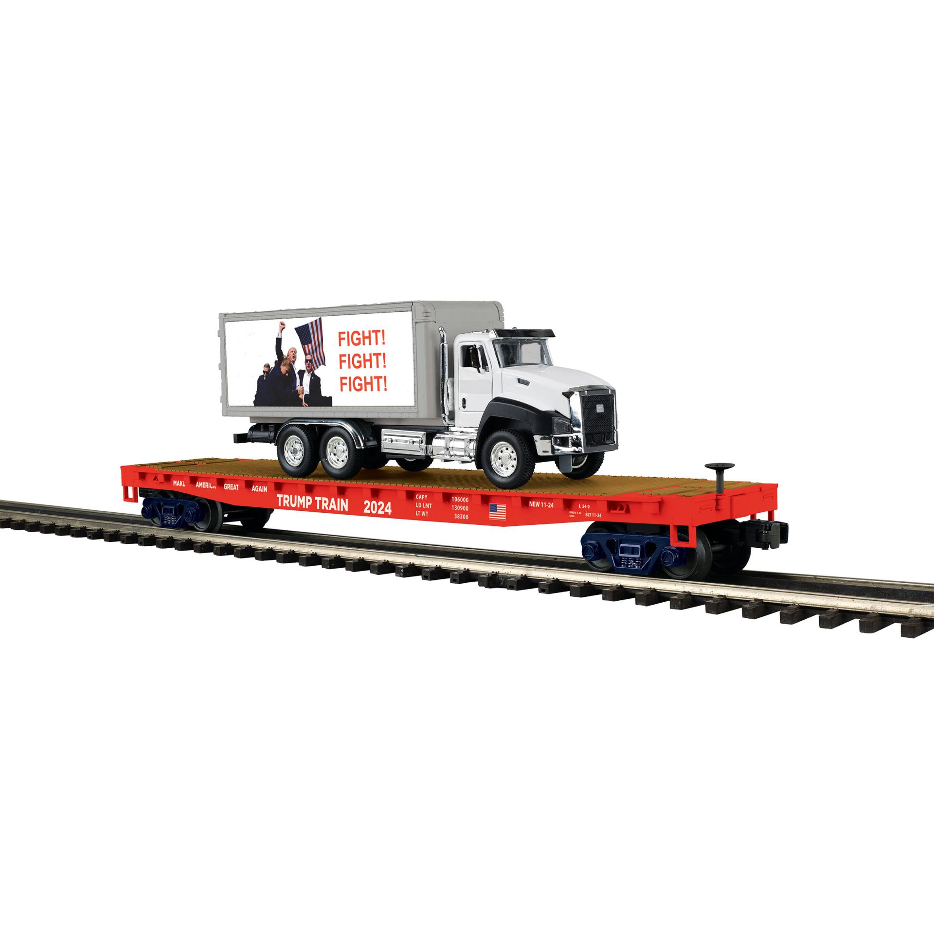 MTH 20-95803 Donald J. Trump Flat Car/Box Truck | East Main Trains